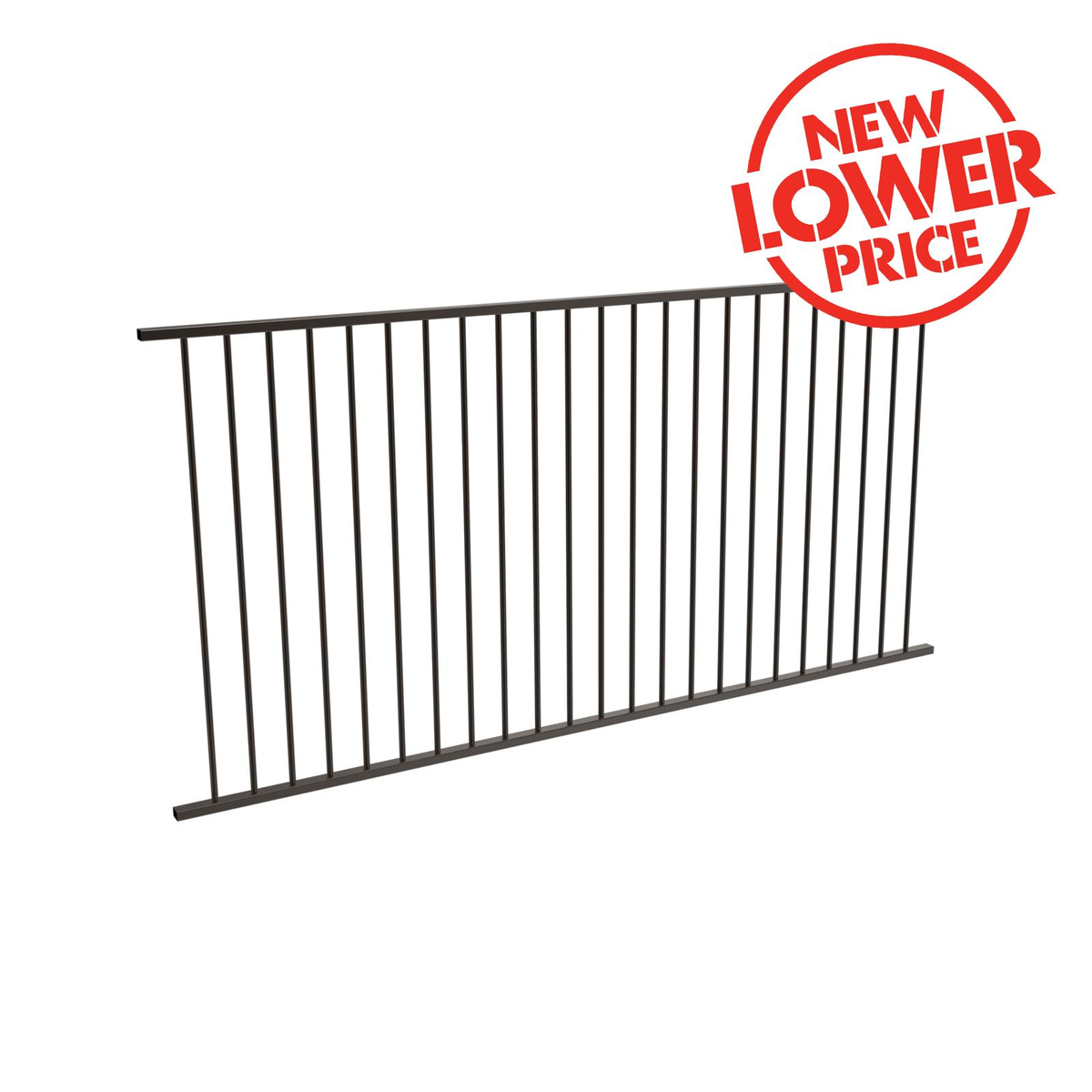 ProtectorAl 2400 x 1200mm Black Aluminium Flat Top Garden Fence Panel ...