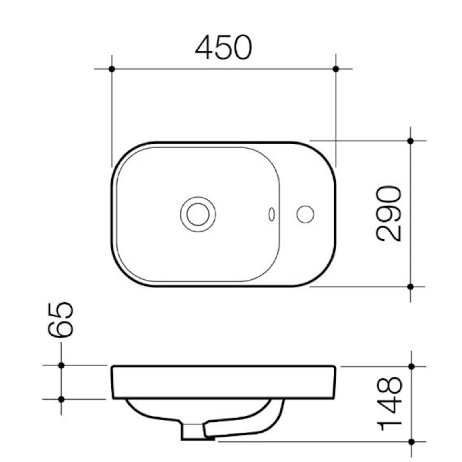 Caroma Luna Universal Inset Basin With 1 Tap Hole - Bunnings Australia