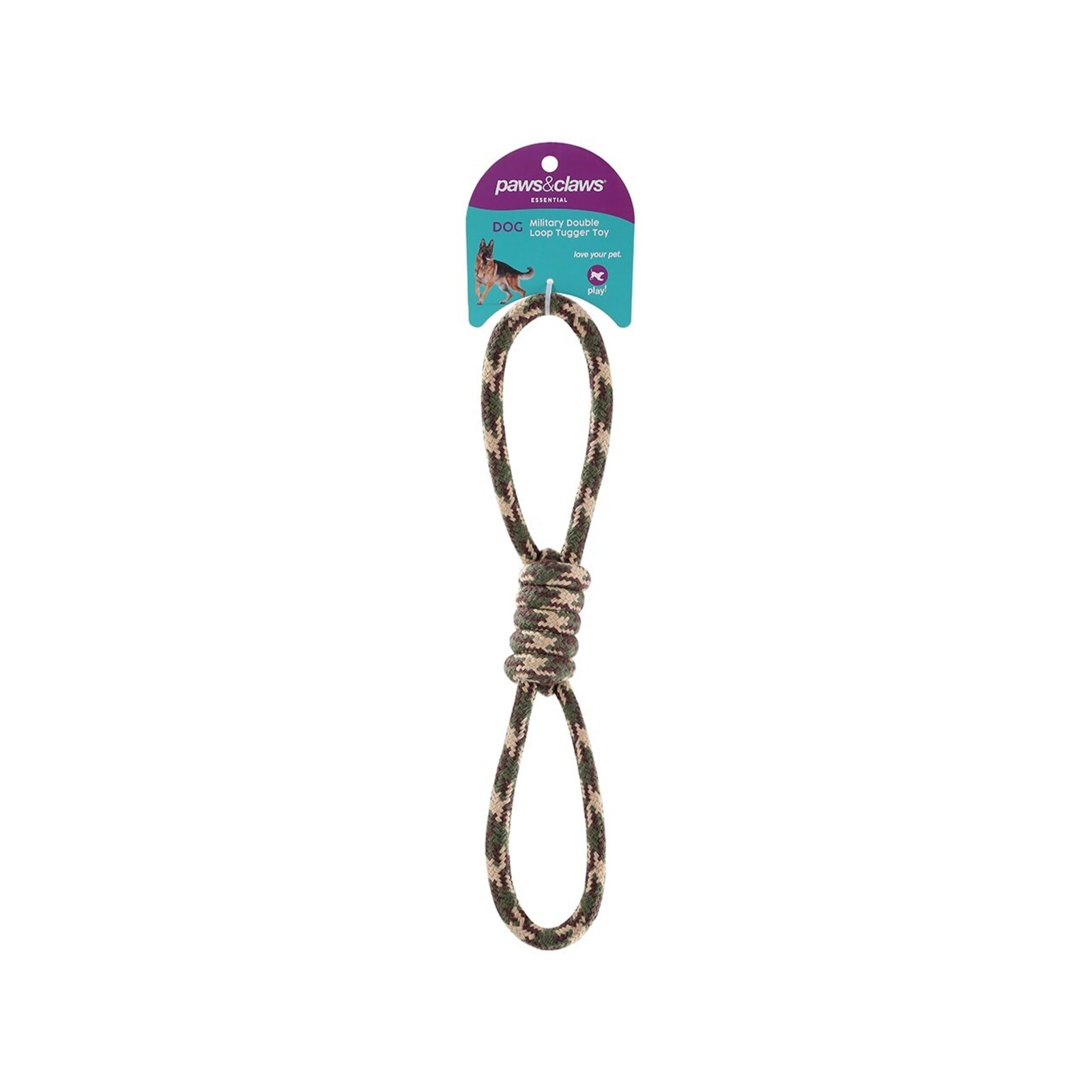 Paws & Claws Military 37x4cm Double Loop Tugger Toy Assorted - Bunnings ...