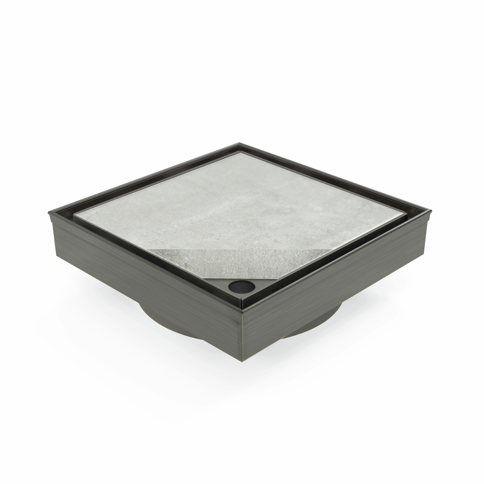 Forme 110 × 110mm Brushed Gun Metal Grey PVD Stainless Steel Tile ...