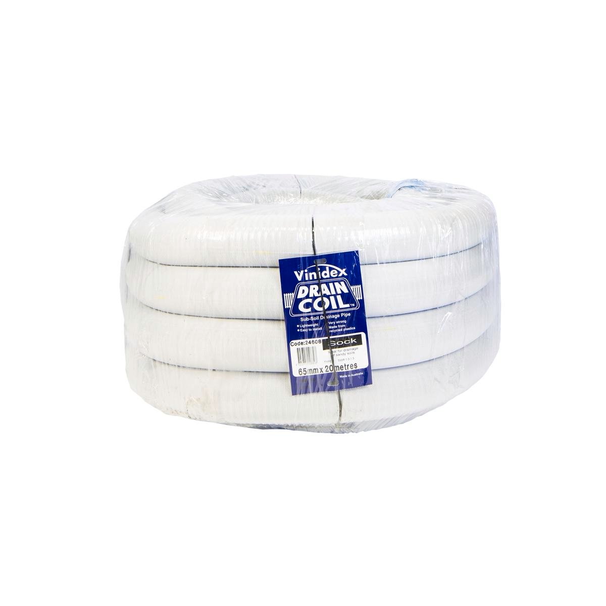 Vinidex 65mm x 20m Draincoil With Filter Sock - Bunnings Australia