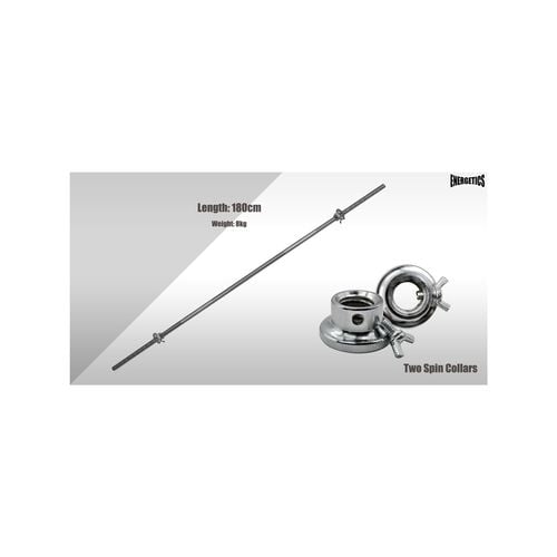 180cm Barbell Bar - Standard 25mm Diameter - Bunnings Australia