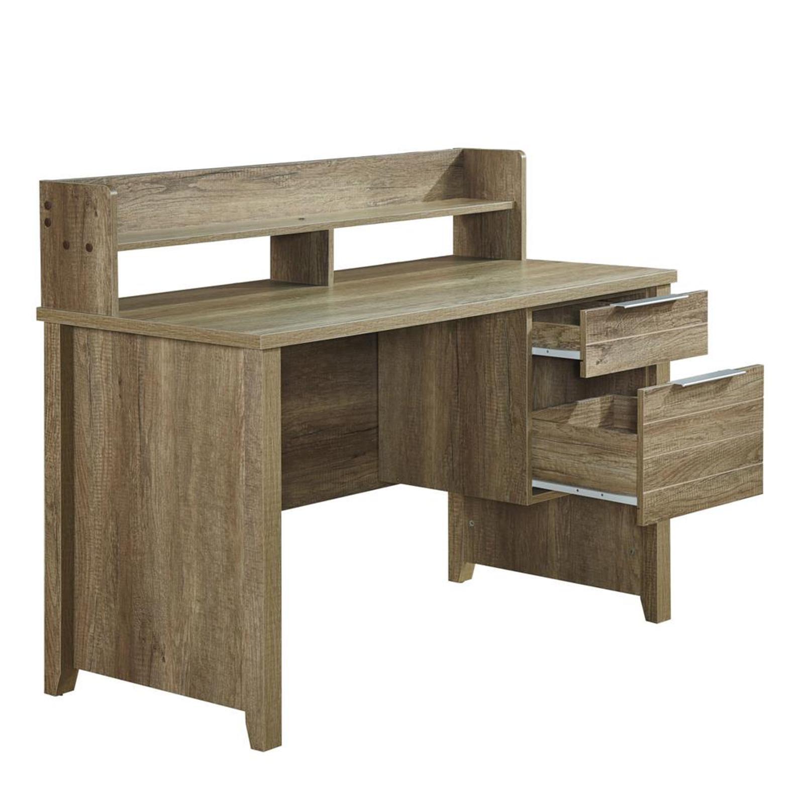 Study Desk with 2 Drawers Natural Wood like MDF Office Desk Table ...