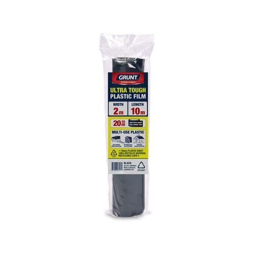 GRUNT 2 x 10m Black 140um Multi Use Plastic Film - Bunnings Australia