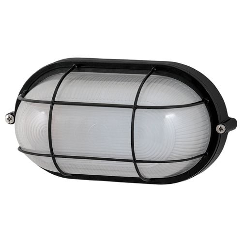 Arlec Black Oval Caged Bunker Light - Bunnings New Zealand