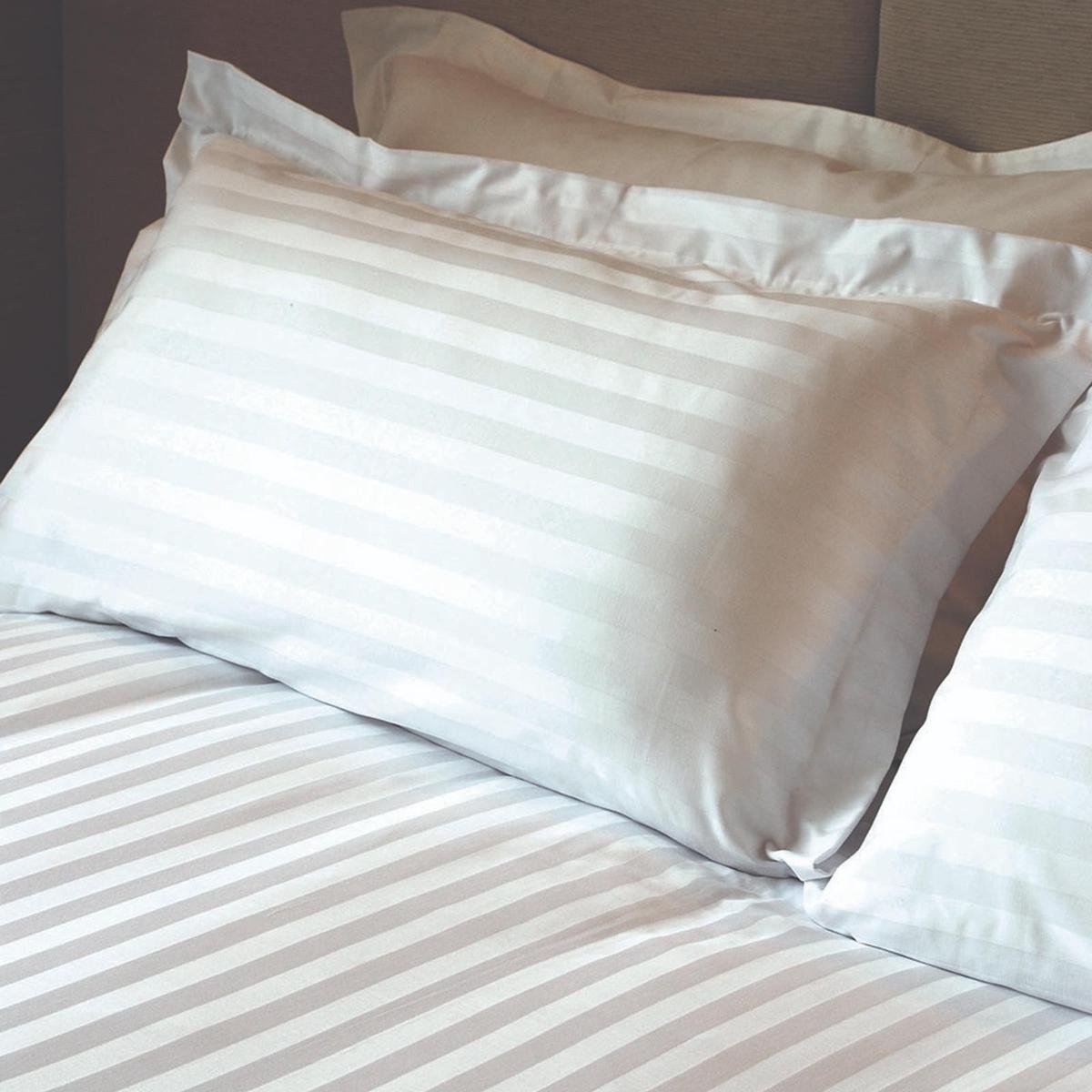 2PK Jason Commercial Satin Stripe King Pillow Case Tailored 50x90cm ...