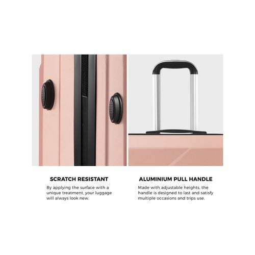 Mazam 2PCS Luggage Suitcase Set TSA Lock Pink - Bunnings Australia