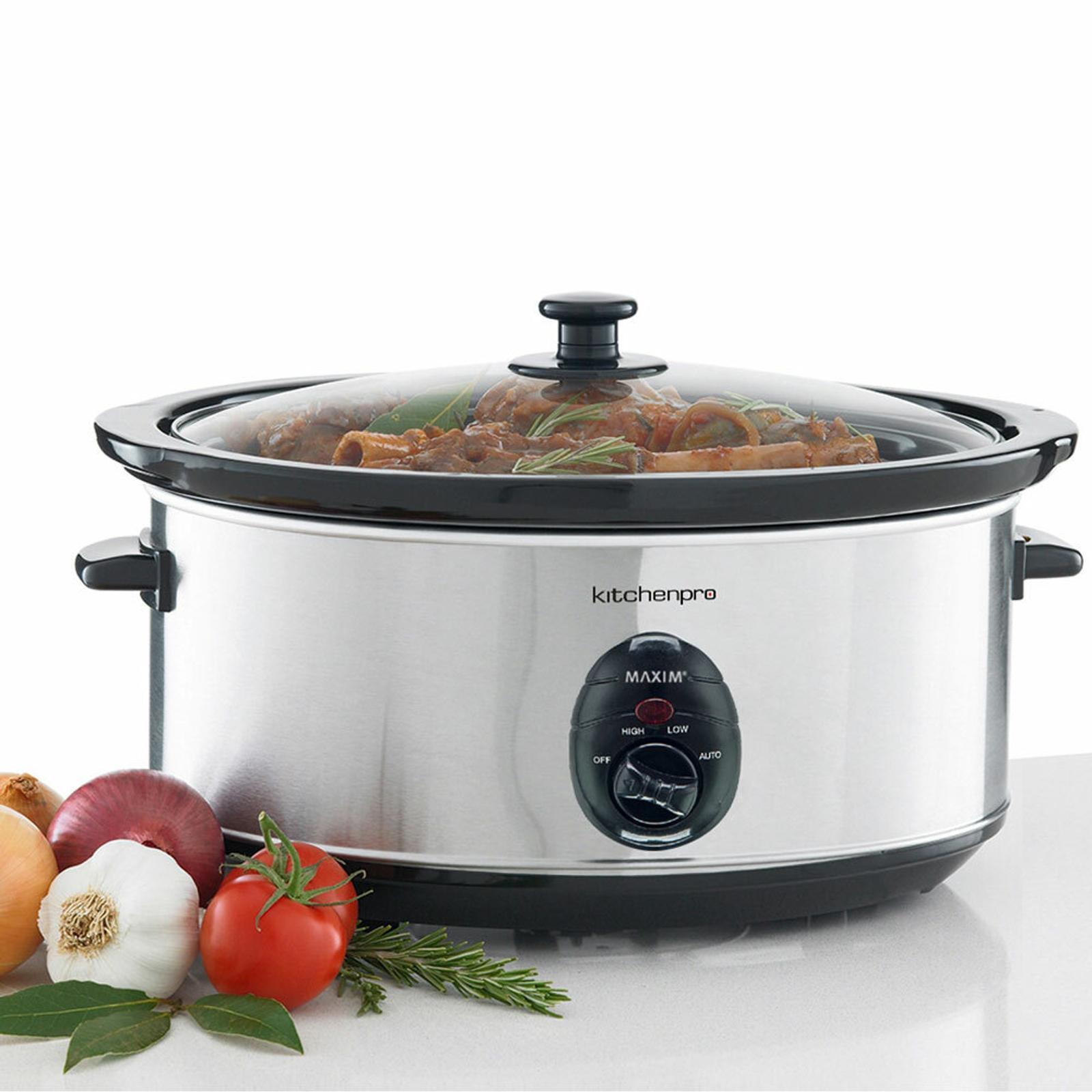 Maxim Kitchen Pro 6L 320W Stainless Steel Slow Cooker - Bunnings Australia