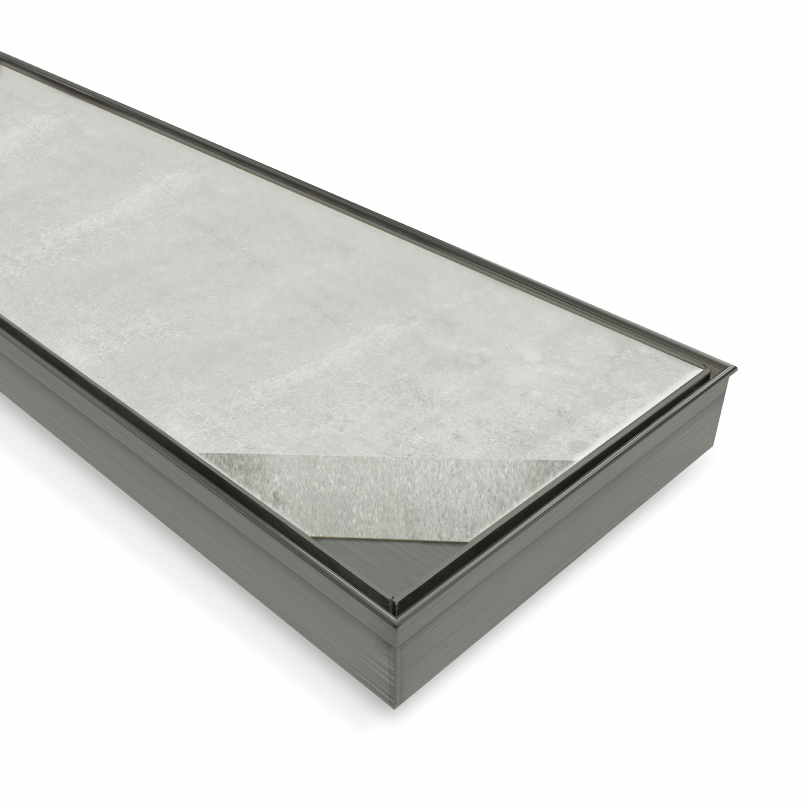 Forme 1000 × 100mm Brushed Gun Metal Grey PVD Stainless Steel Tile ...