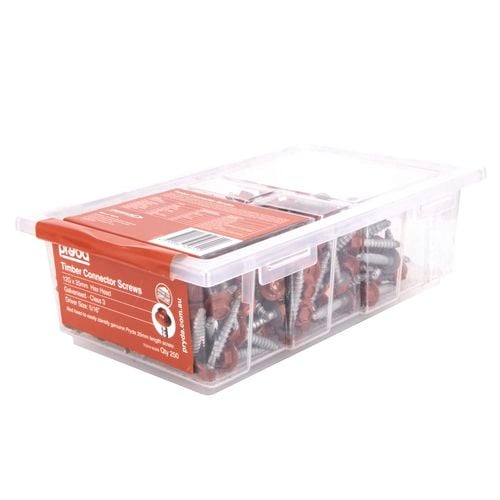 Pryda Timber Connector Screw 12G x 35mm Hex Head Box 250 - Bunnings ...