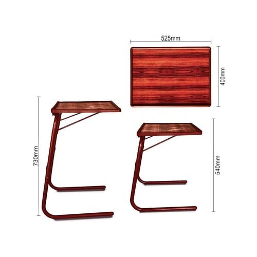 TABLE BUDDY 52.50x40x73cm Adjustable Folding Table - Rosewood ...