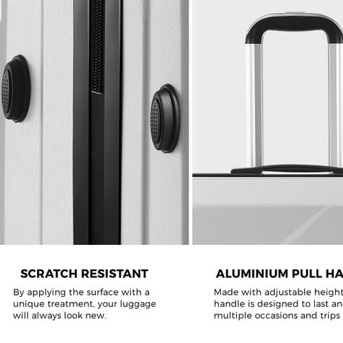 Mazam 2PCS Luggage Suitcase Set TSA Lock Silver - Bunnings Australia