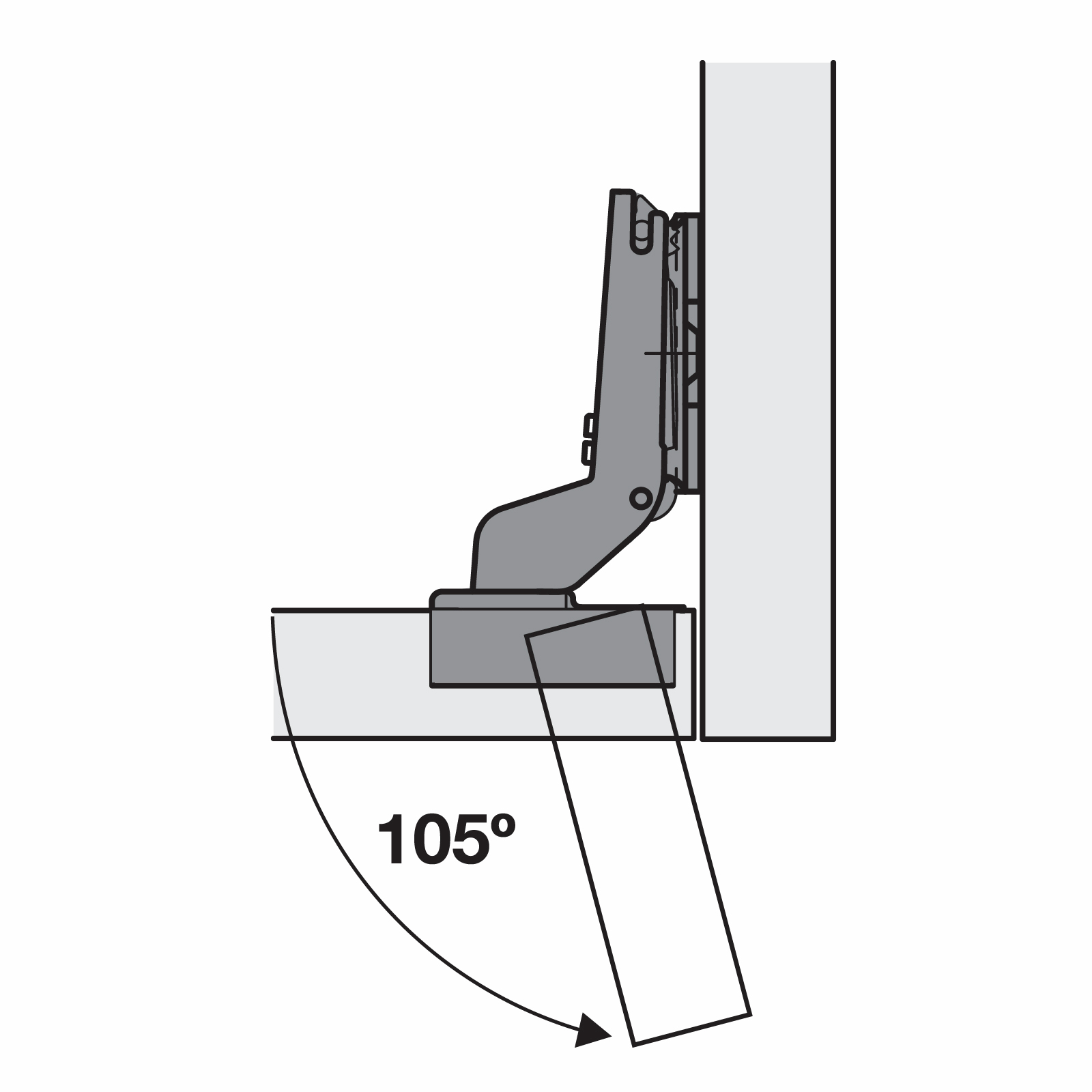 Hafele 105° Soft Close Hinge Inset Clip On - 1 Pair - Bunnings Australia