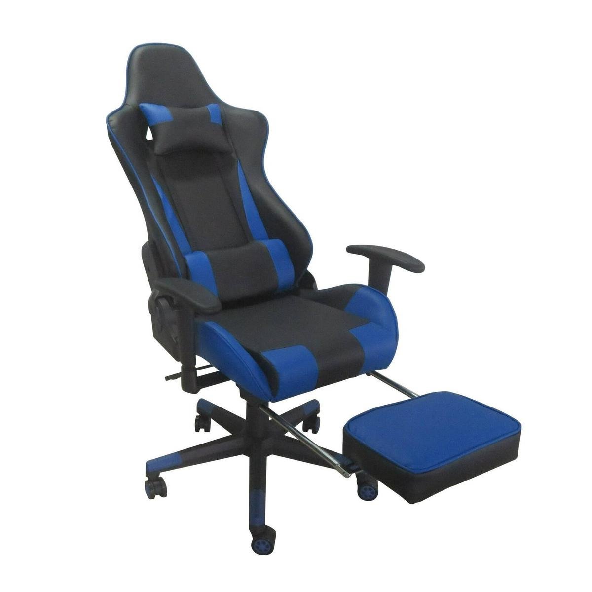 Blue Color High Back Executive Gaming Chair W Footrest Office Computer ...