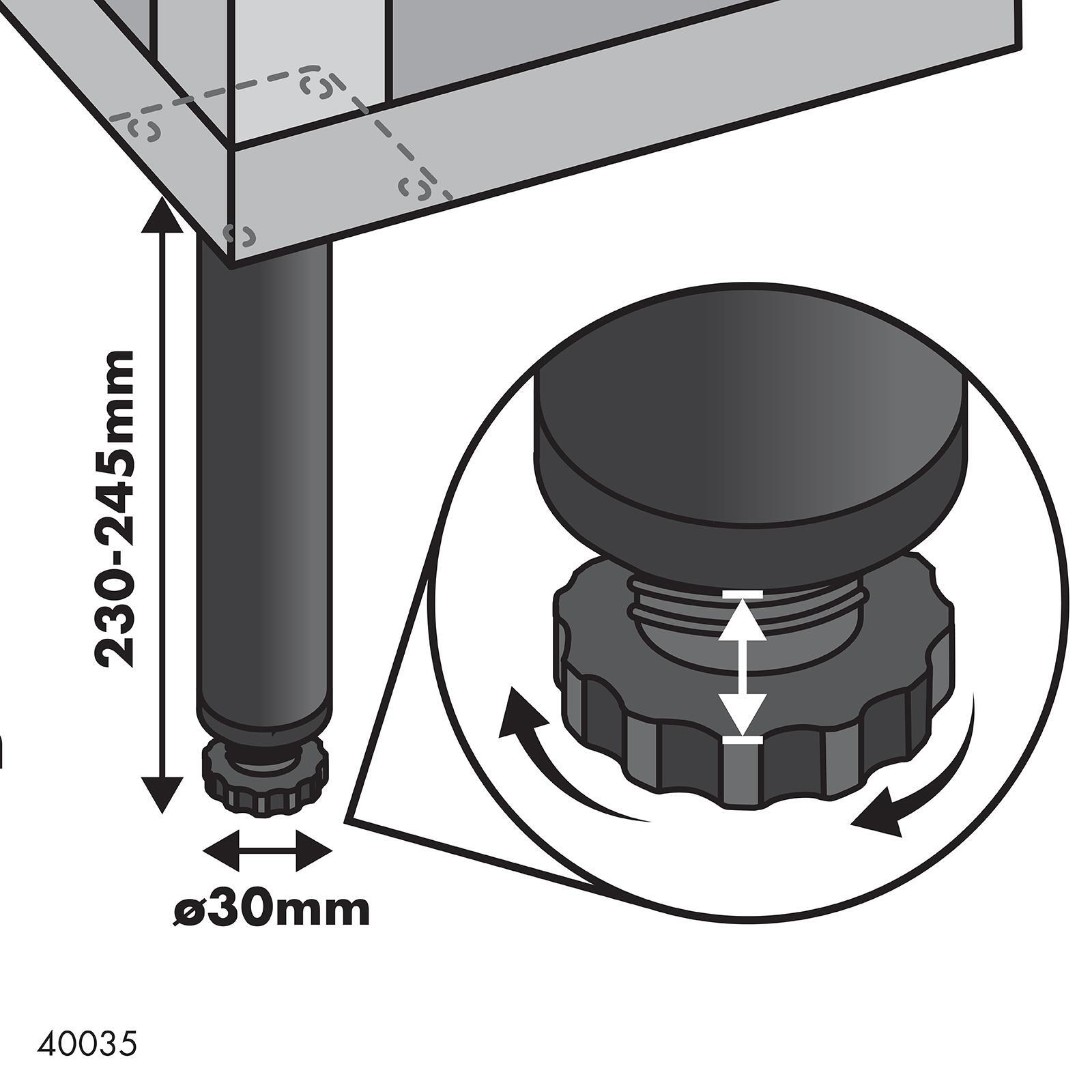 Adoored 30 x 230mm Black Round Table Leg - Bunnings New Zealand