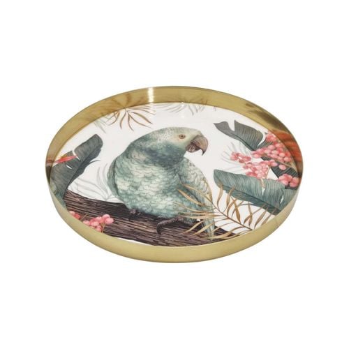 J.elliot Home Tropical 25x2.5cm Round Serving Tray Medium - Gold ...