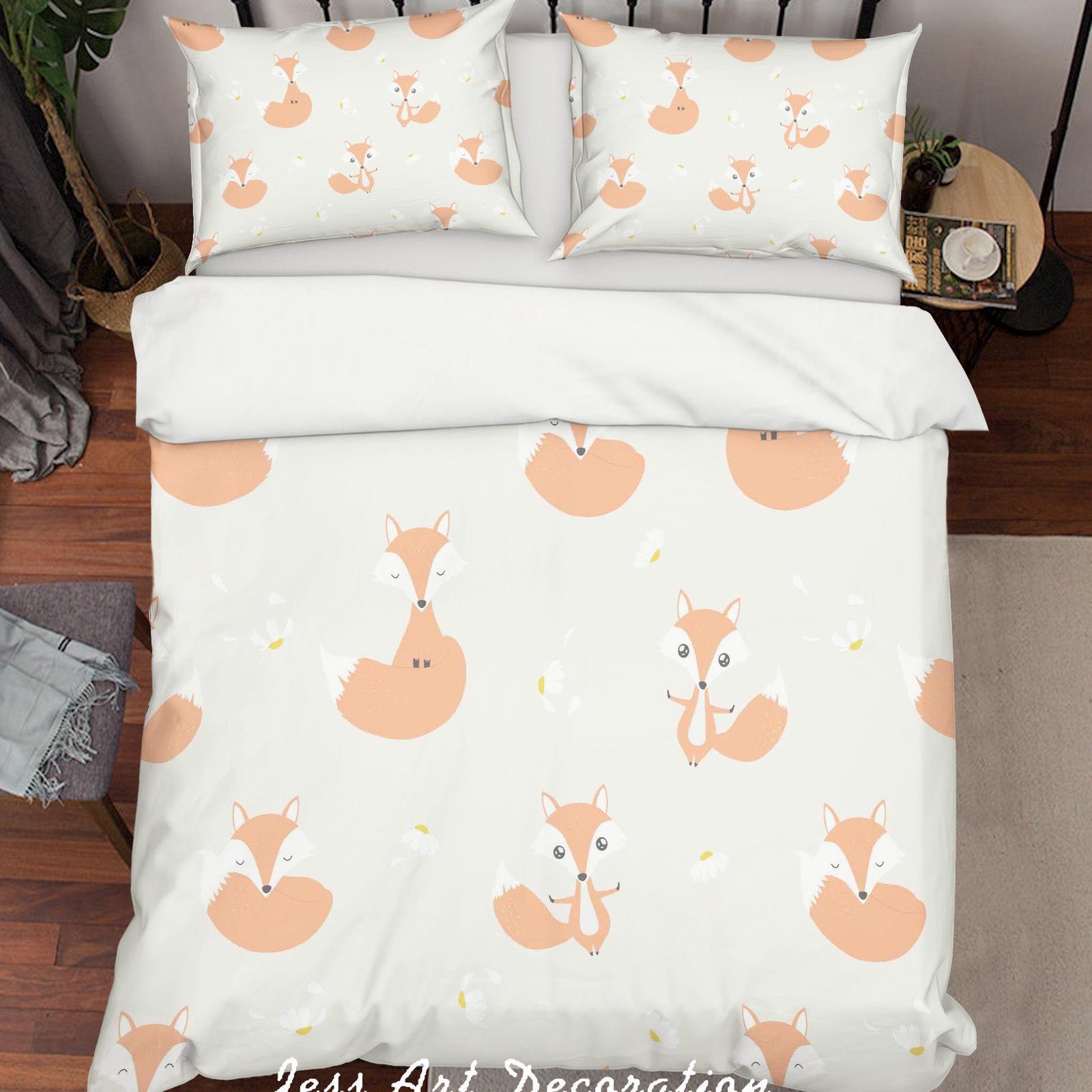 3D Cartoon Fox Quilt Cover Set Bedding Set Pillowcases 18 - Bunnings ...