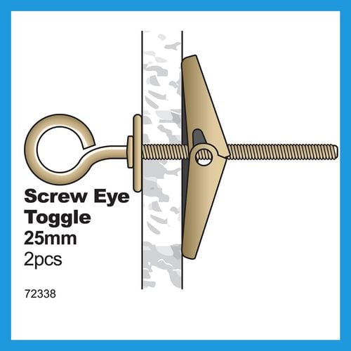 Everhang 25mm Anodised Screw Eye Toggle - 2 Pack - Bunnings Australia