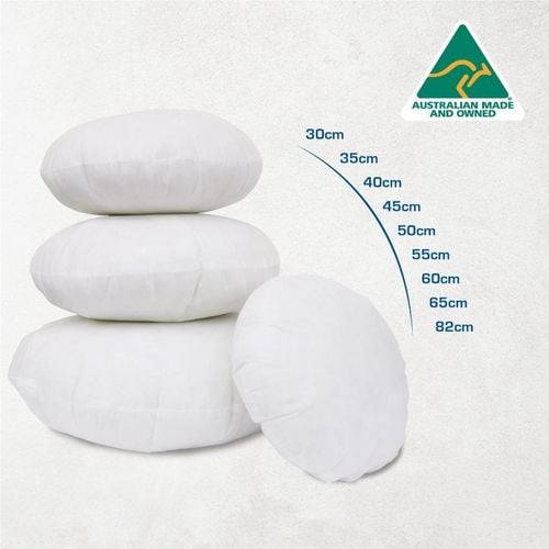 Aus Made ROUND 30cm Diameter Cushion Insert Polyester Premium Lofty ...