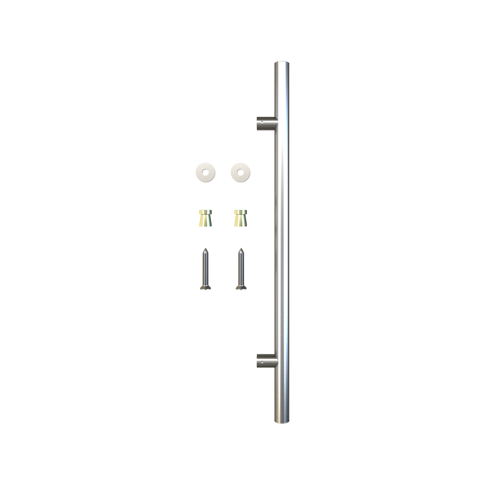 Rolltrak 600mm Stainless Steel Barn Door Round Single Pull Handle ...