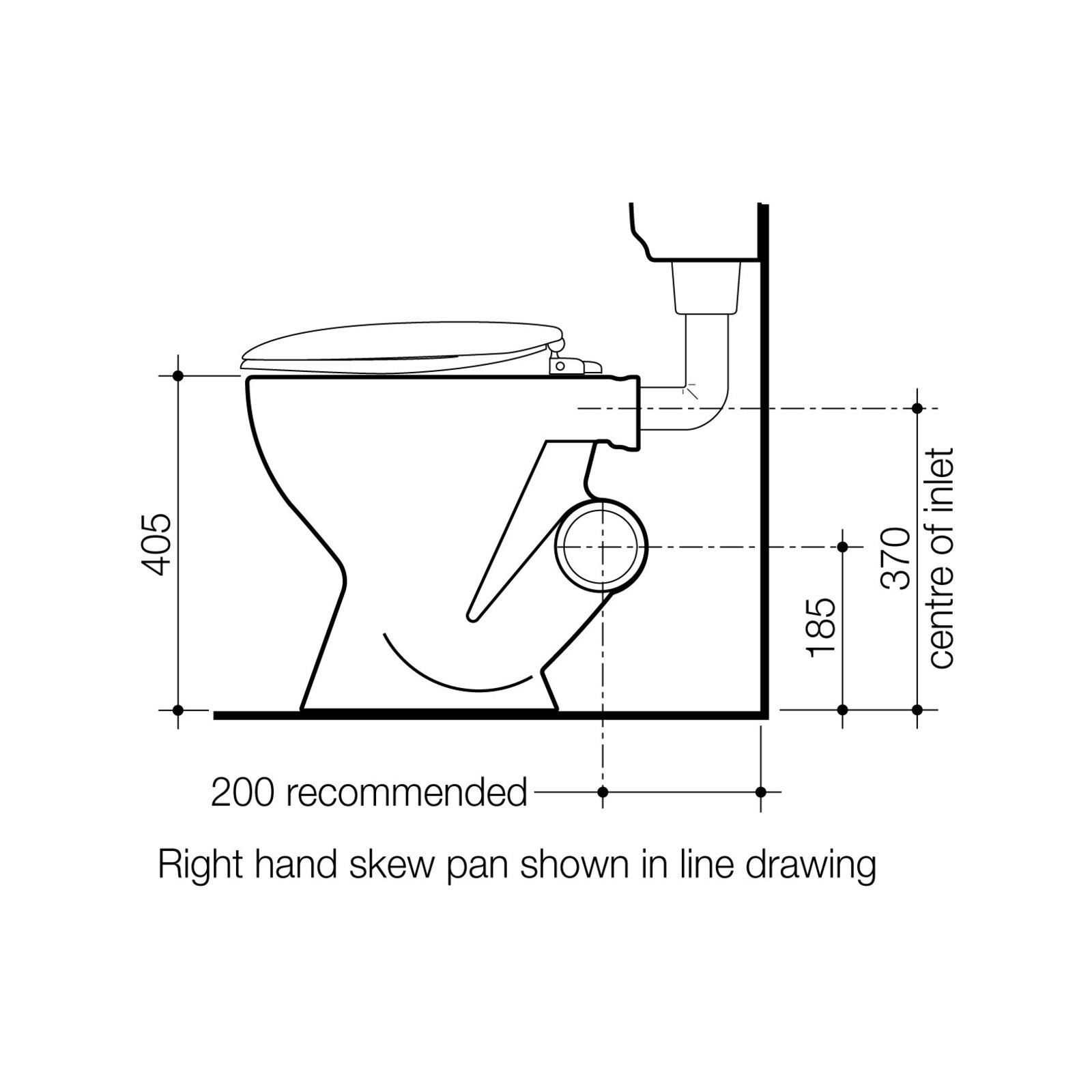 Caroma WELS 3 Star Concorde Right Skew Trap Toilet Pan - Bunnings New ...