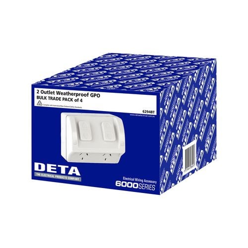 DETA Double Weatherproof Power Point - 4 Pack - Bunnings Australia
