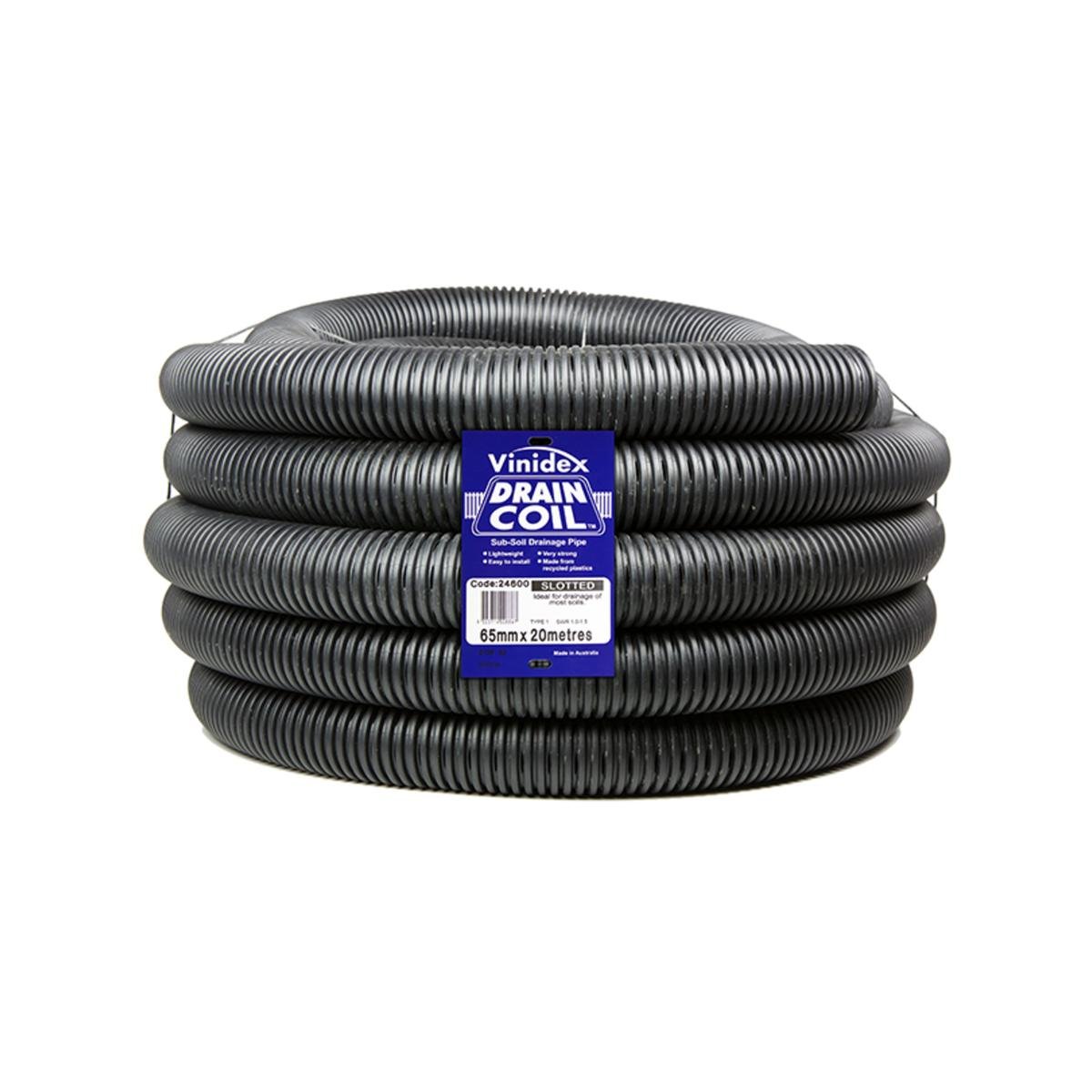 Vinidex 65mm x 20m Slotted Draincoil - Bunnings Australia