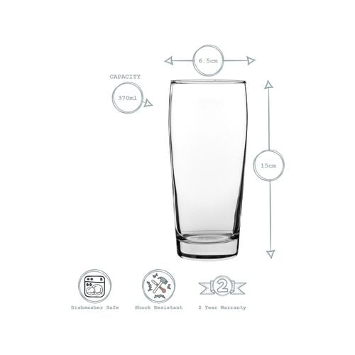 LAV 6 Piece Bardi Classic Willi Becher Beer Glass Set - German Style ...