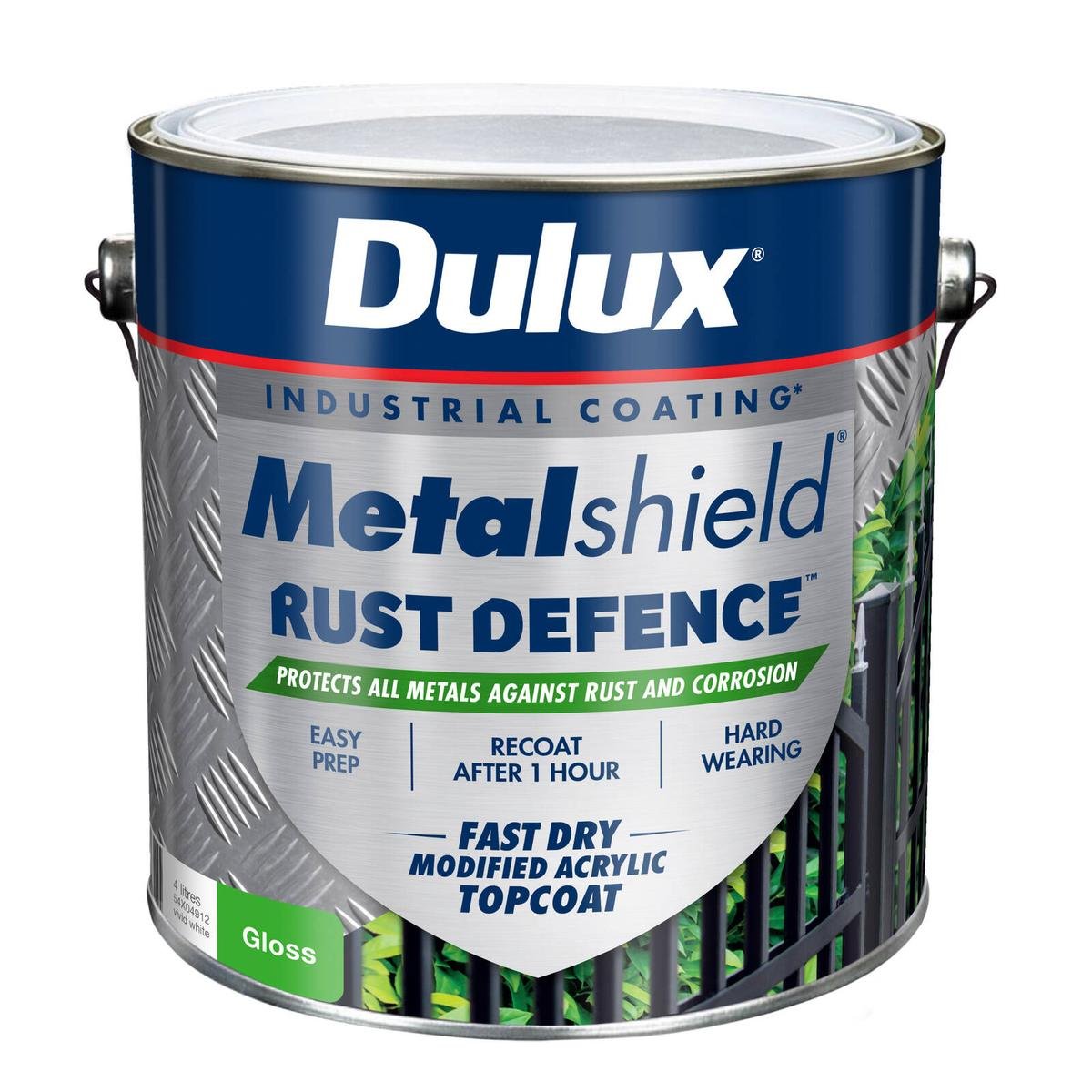 Dulux 4L Vivid White Gloss Metalshield Rust Defence - Bunnings New Zealand