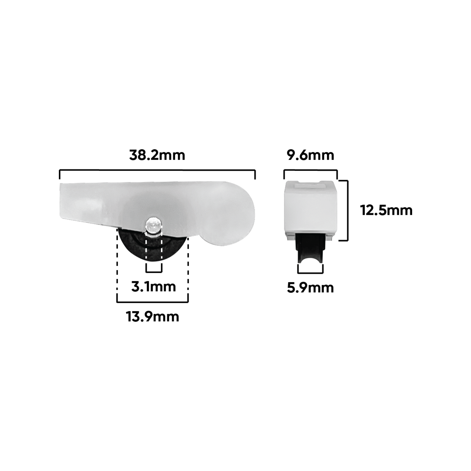 Rolltrak Adjustable Plastic Carriage And Acetal Roller - 2 Pack ...