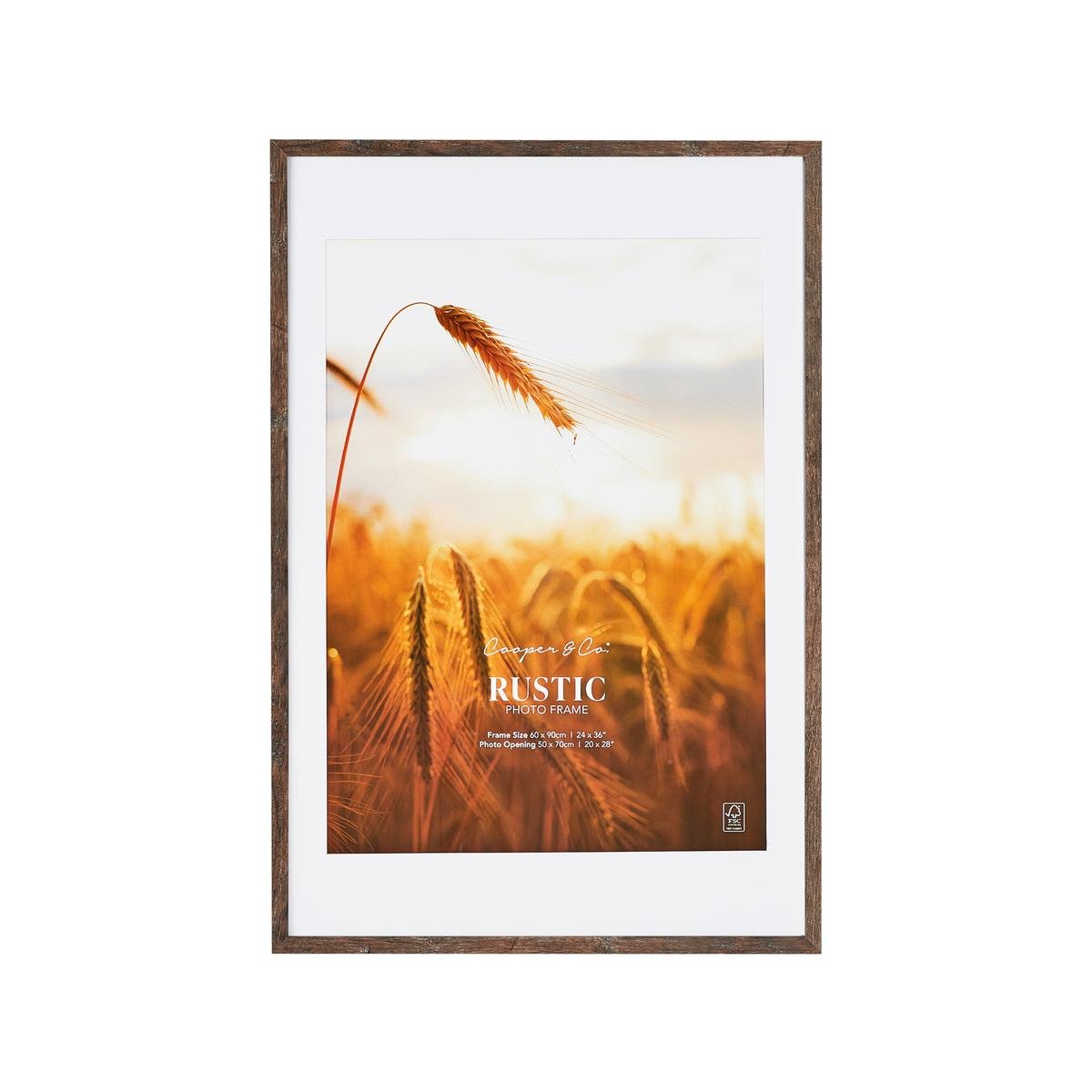 Cooper & Co. 60x90cm Mat to 50x70cm Natural Premium Rustic Wooden Photo ...