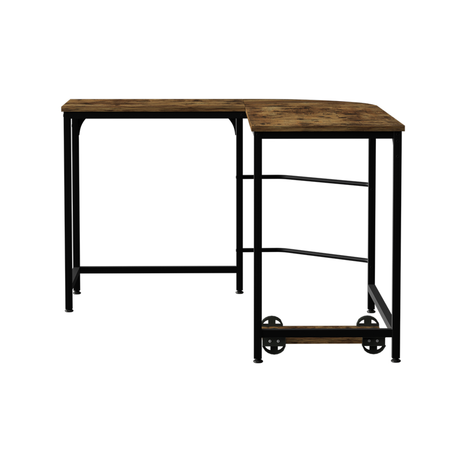 Artiss L-Shaped Computer Desk Brown - Bunnings Australia