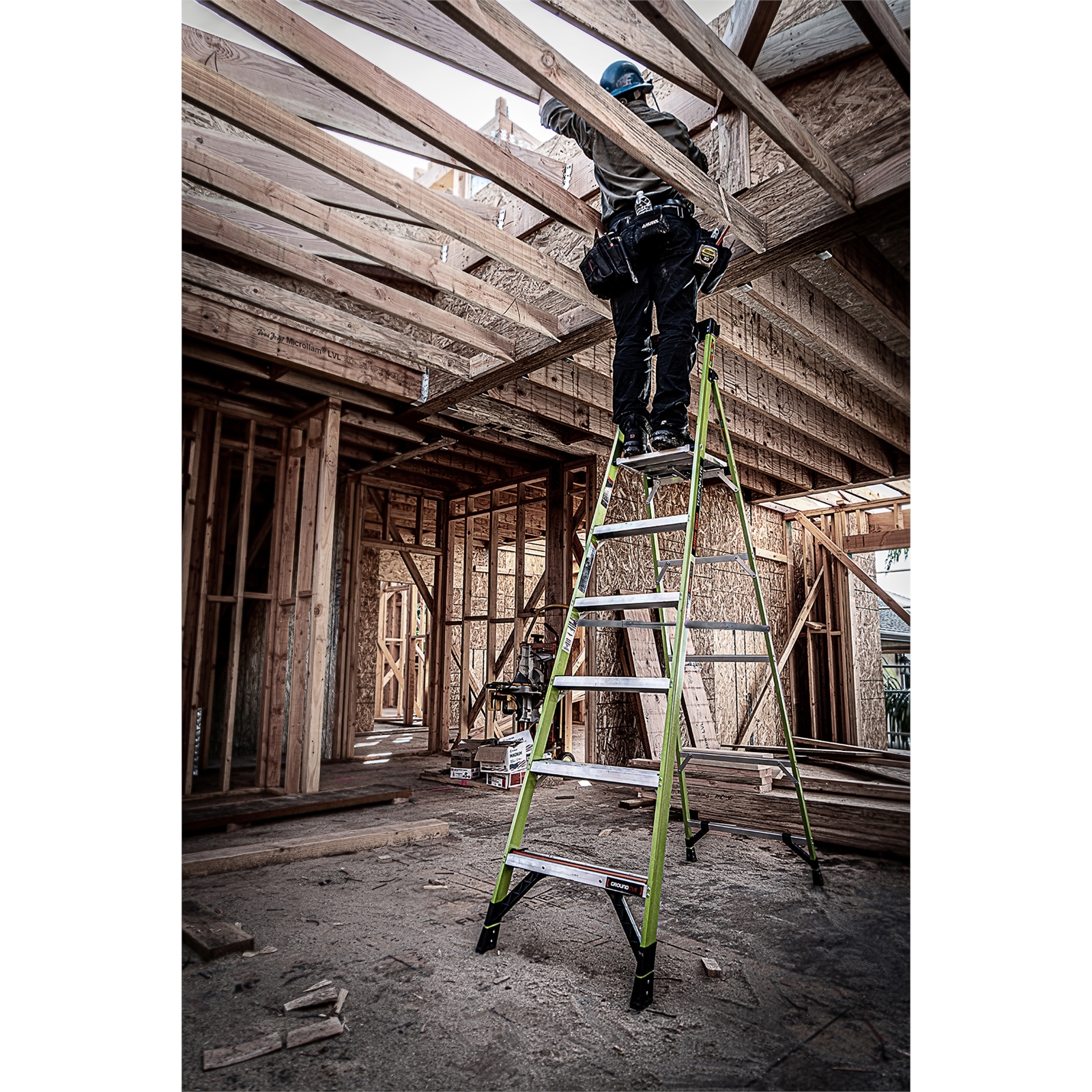 Little Giant 8ft Large 6 Step Tuff-N-Lite Fibreglass Platform Step ...