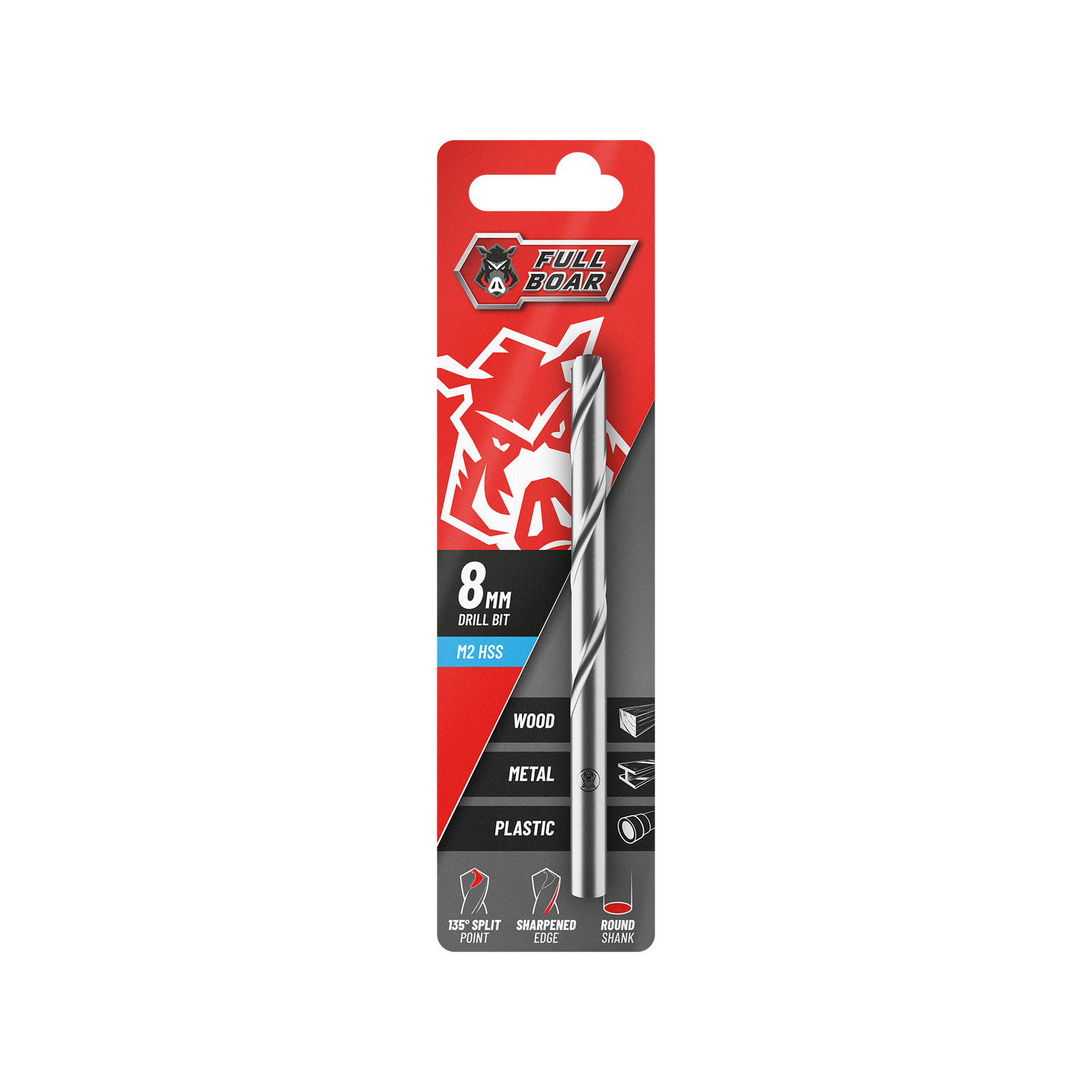 Full Boar 8mm M2 HSS Drill Bit - Bunnings Australia