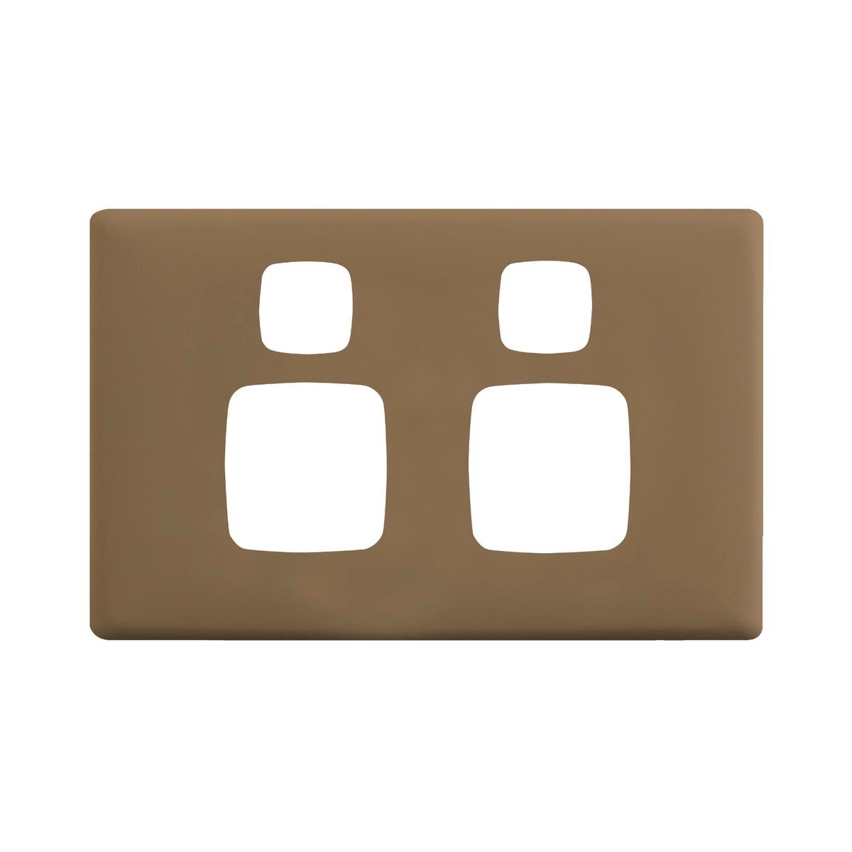HPM LINEA Double Powerpoint Coverplate - Ninja Khaki - Bunnings Australia