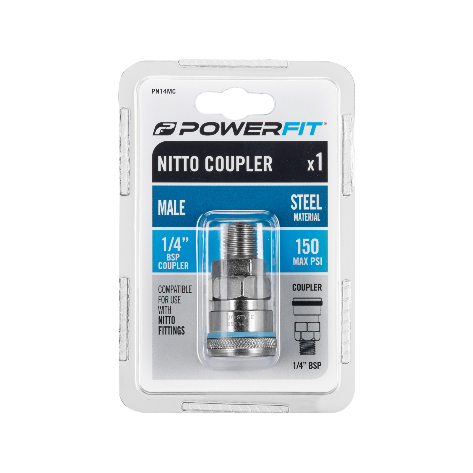 Powerfit Nitto Style ¼" Male Coupler - Bunnings New Zealand