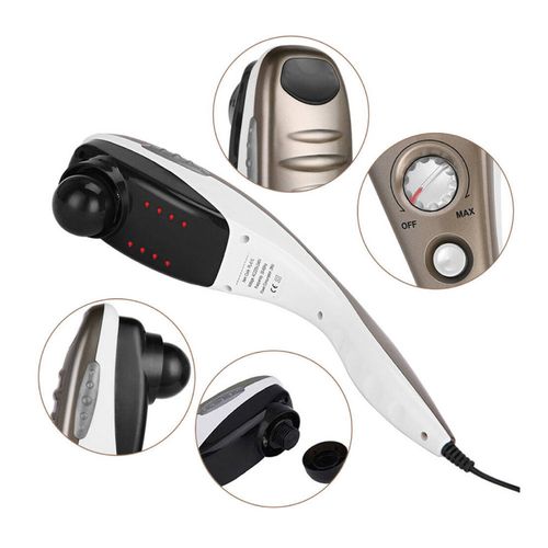Full Body Handheld Massager Machine Champagne 6 Massage Heads Neck 5388
