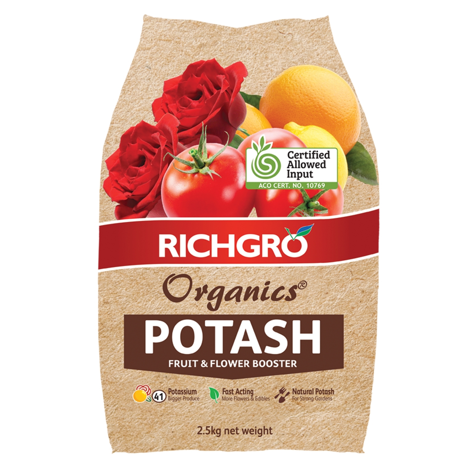 Richgro 2.5kg Organics Potash Fruit And Flower Booster - Bunnings Australia