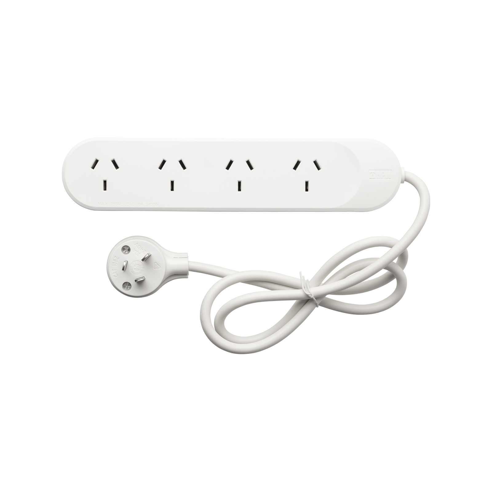 HPM White 4 Outlet Powerboard - Bunnings New Zealand