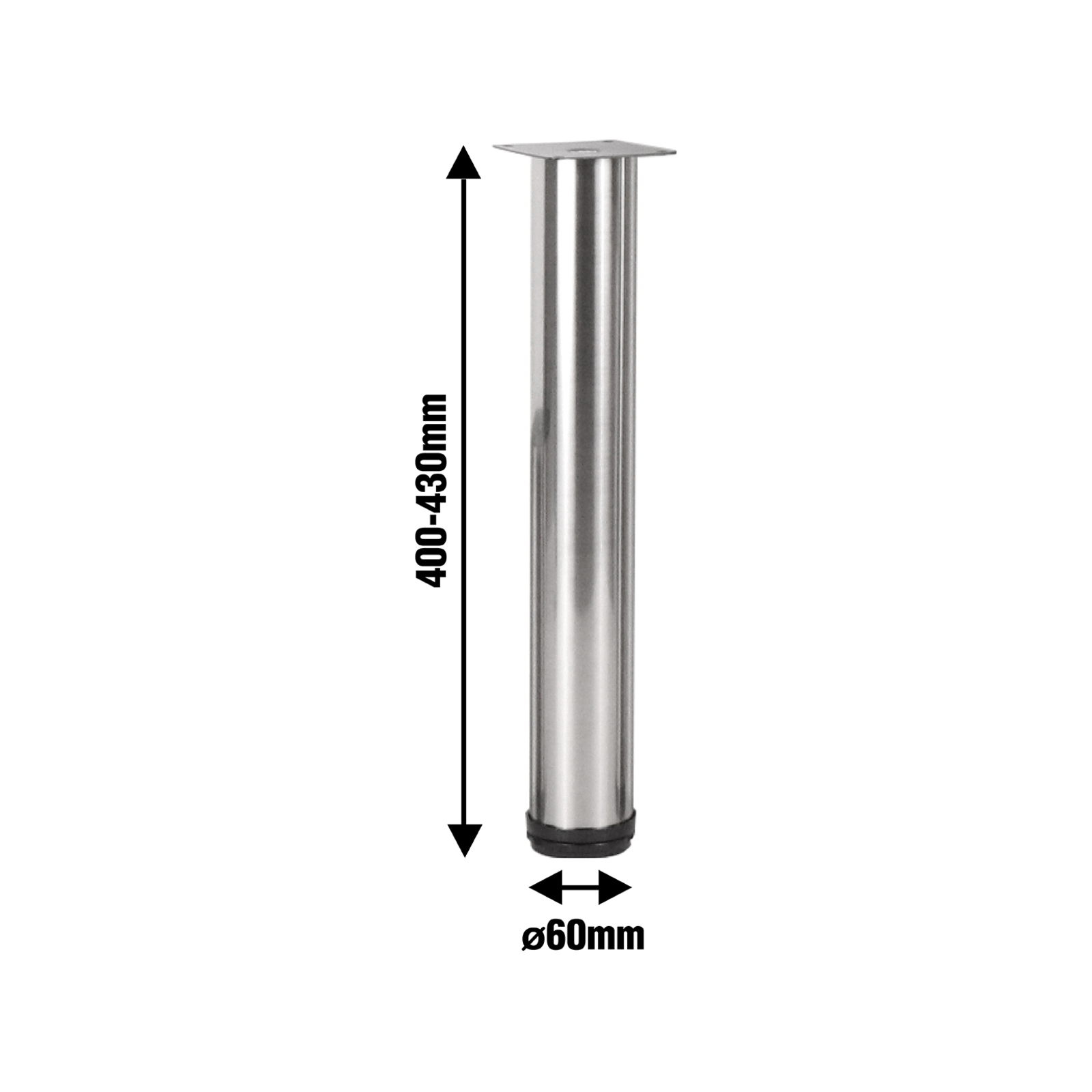 Adoored 60 x 400mm Brushed Nickel Metal Furniture Leg - Bunnings Australia