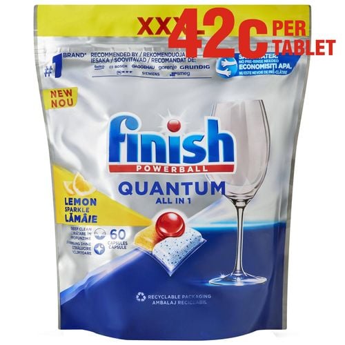 Finish Lemon Powerball Quantum All In One - 60 Pack - Bunnings New Zealand