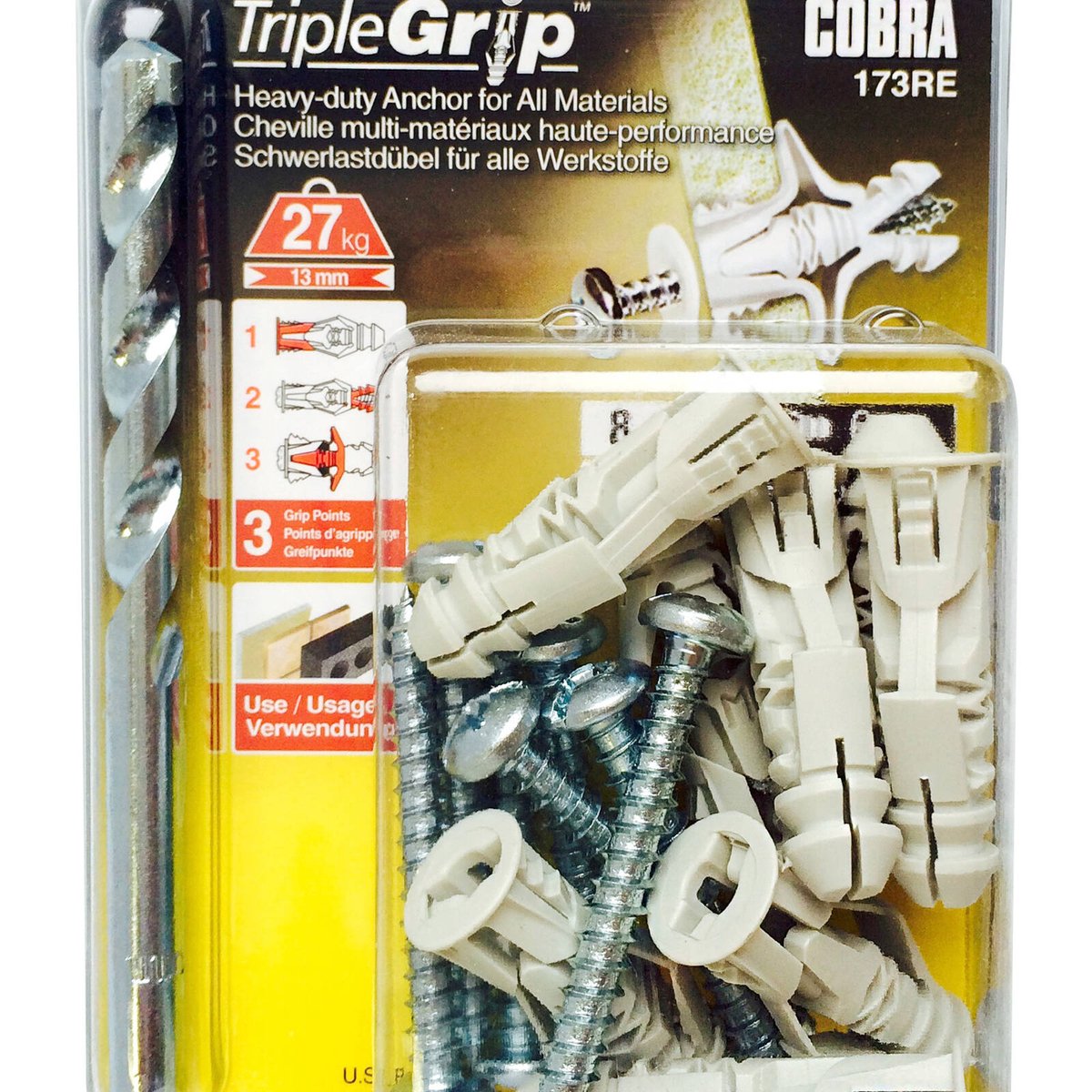 Cobra 6.0mm 173RE Triple Grip Anchor Screws - 8 Pack - Bunnings Australia