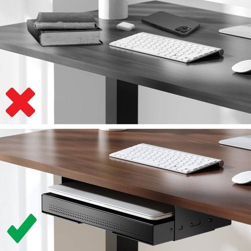 Desky Ultra Slim Under Desk Drawer - No Gap / White - Bunnings Australia