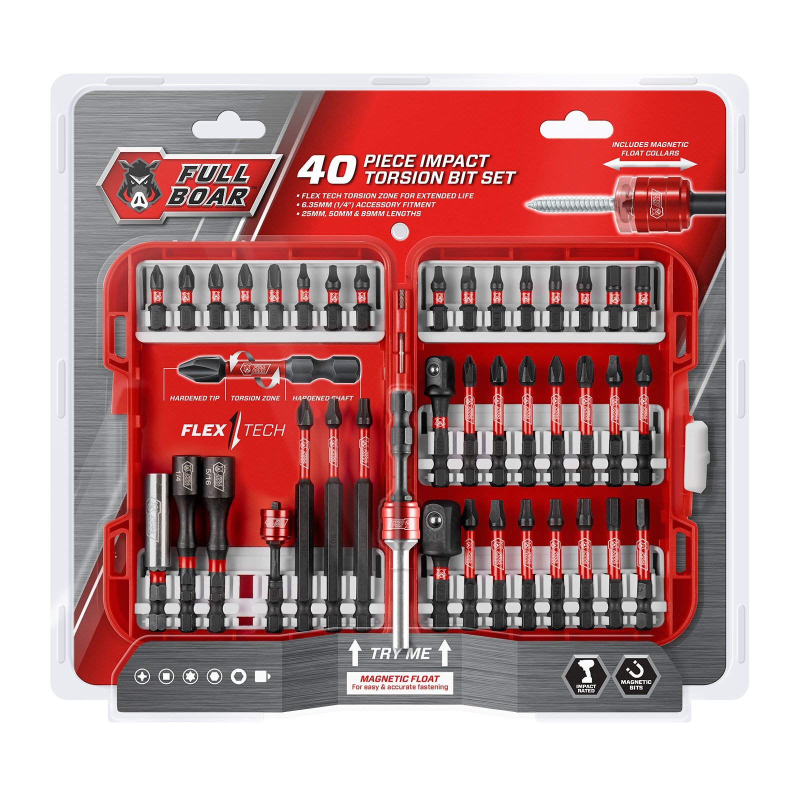 Full Boar 40 Piece Impact Torsion Bit Set - Bunnings New Zealand
