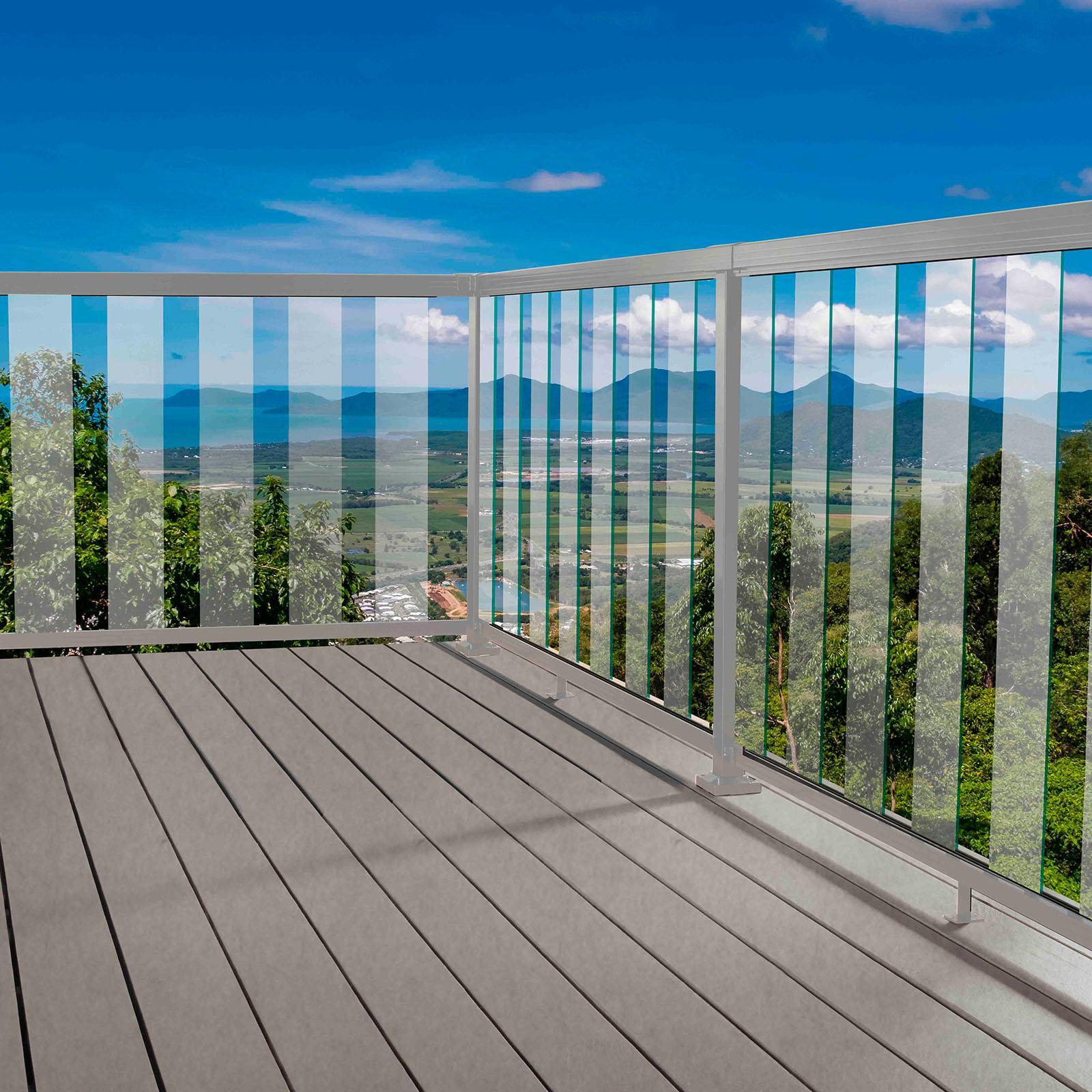 Peak 1000mm Silver Aluminium Deck Balustrade Mid Post - Bunnings Australia