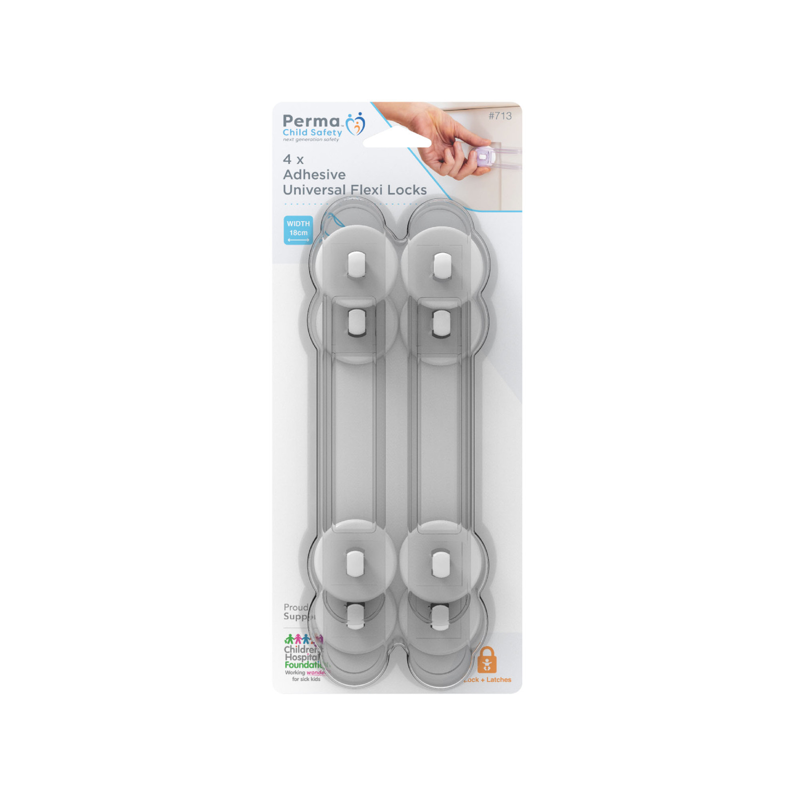 Perma Child Safety 18cm Adhesive Universal Flexi Locks – 4 Pack ...
