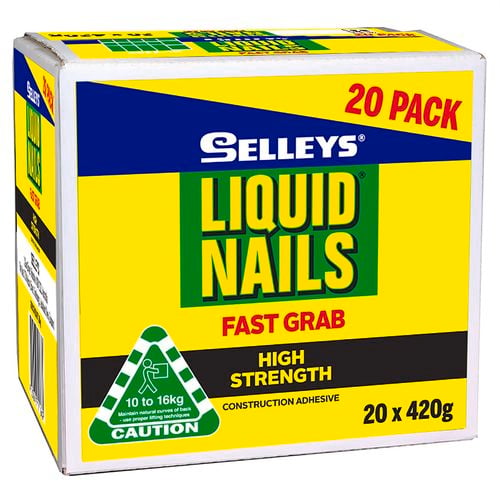 Selleys 420g Construction Adhesive Liquid Nails Fast Grab - 20 Pack ...