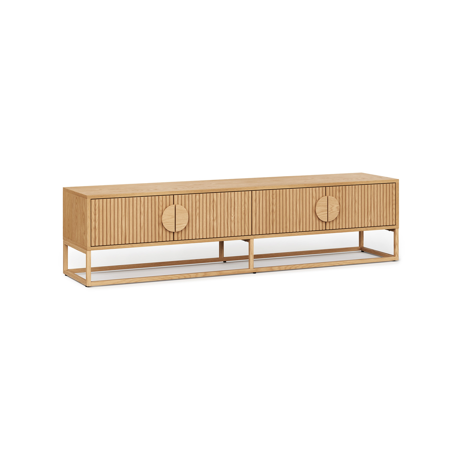 Braxton 180cm Natural Oak Ripple Slatted TV Entertainment Unit ...