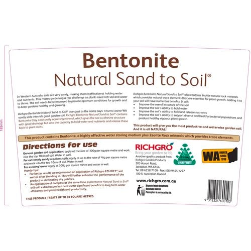 Richgro 10kg Natural Sand to Soil Improver - Bunnings Australia