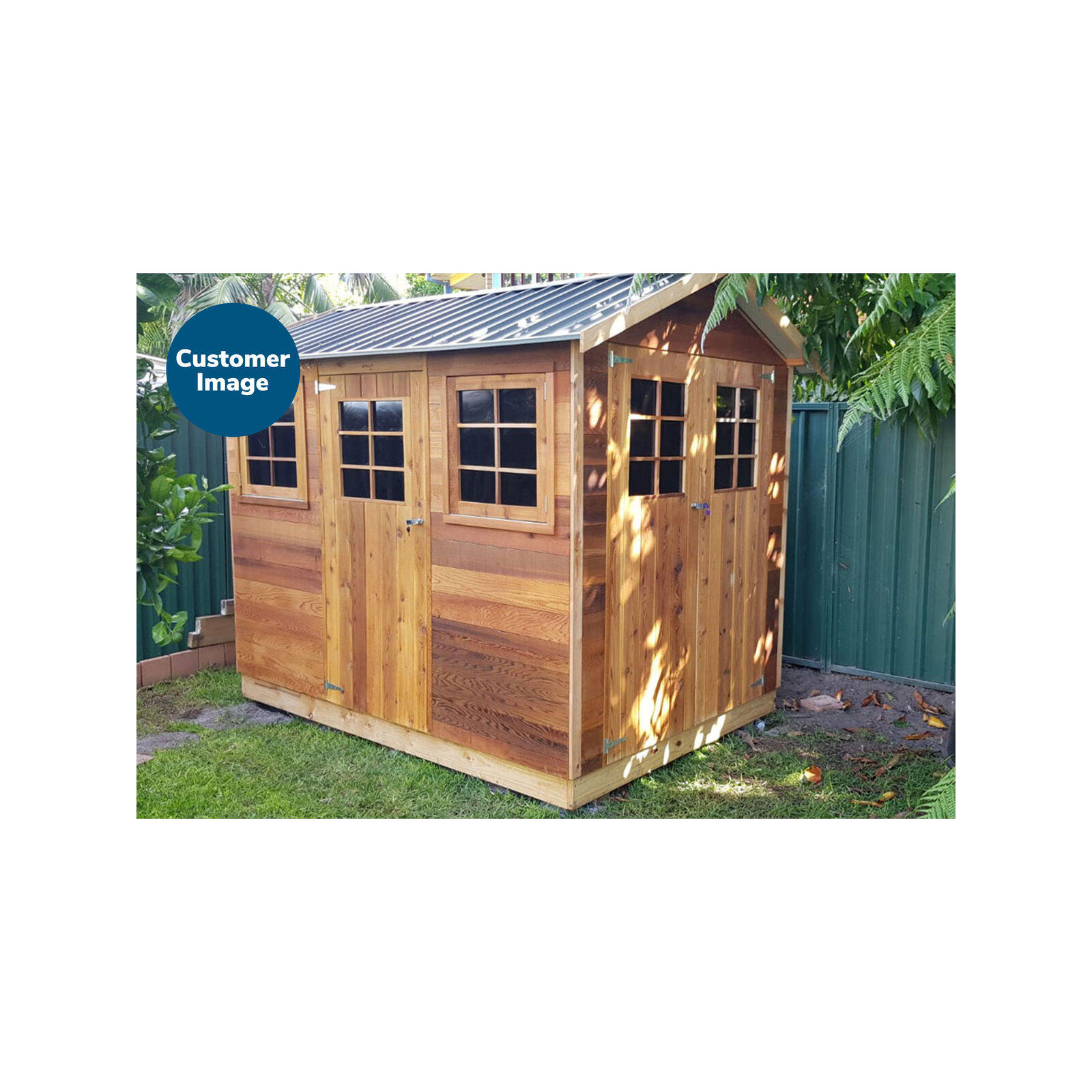 STILLA 2.74 x 1.93 x 2.36m Hazel Cedar Shed - Bunnings Australia